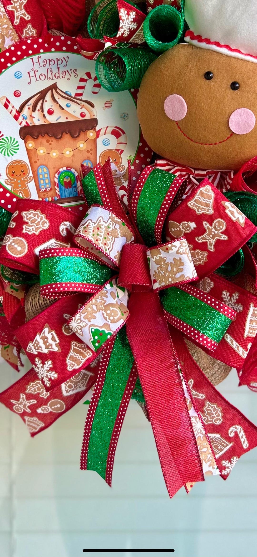 Gingerbread Bow, Christmas Bow, Bows for Wreaths, Lantern Bows ...