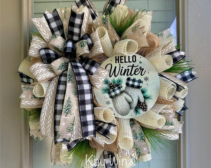 Winter Wreath, Winter Wreaths, Hello Winter Wreaths, Christmas Wreaths ...