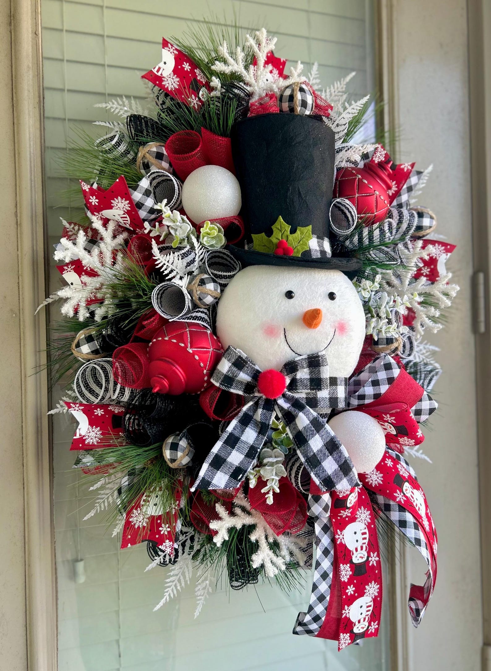 Snowman Wreath, Snowman Head Wreath, Snowman Christmas Wreath - Etsy