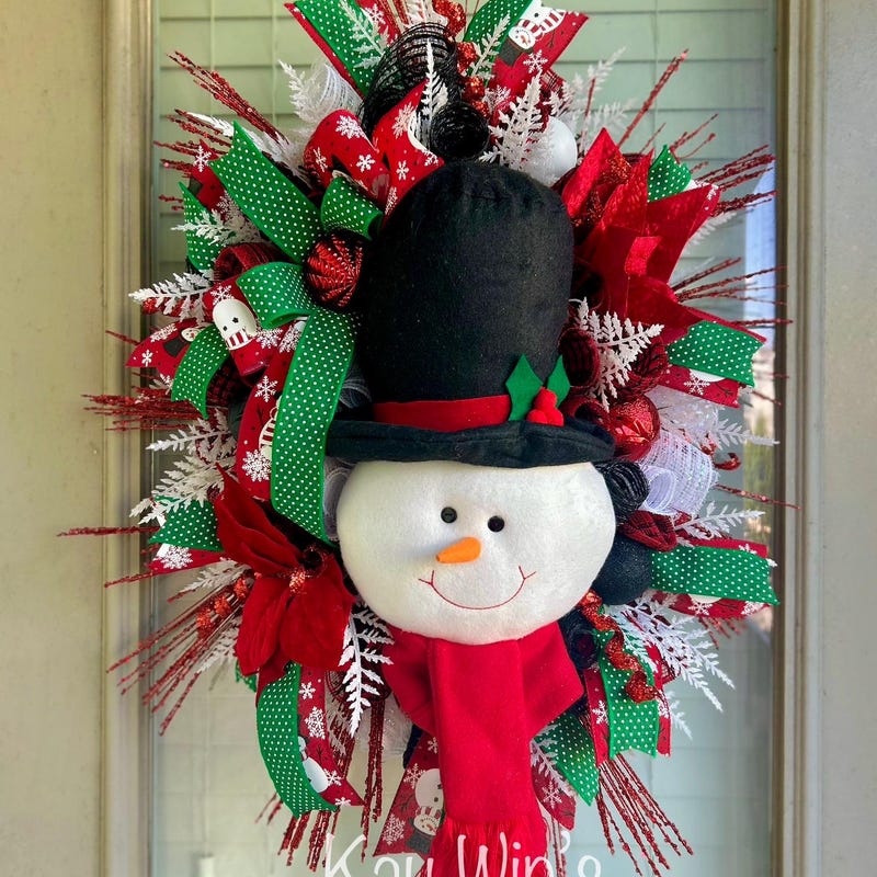 Snowman Head Wreath - Etsy