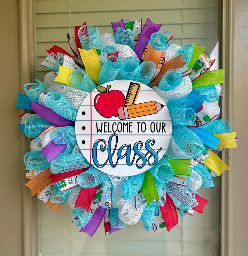 Welcome to Our Class Wreath, Welcome to Our Class Sign, Back to School ...