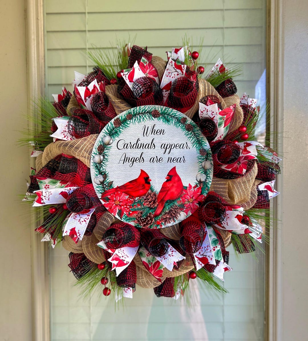 Cardinal Wreath, Christmas Cardinal Wreath, Christmas Cardinal Wreath ...