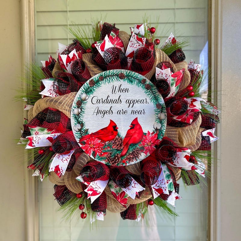 Cardinal Wreath - Etsy