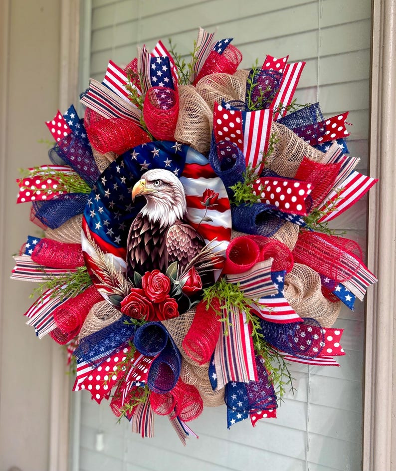 Patriotic Wreath, Patriotic Eagle Wreath, Eagle Wreath, Eagle Patriotic ...