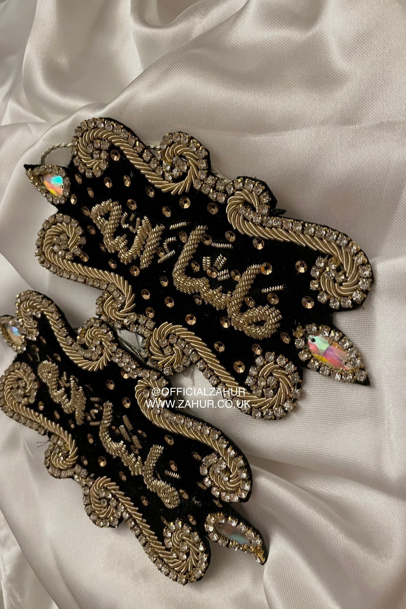 Black Velvet Embroidered Bride & Groom Imam Zamin (nikaah Shaadi ...