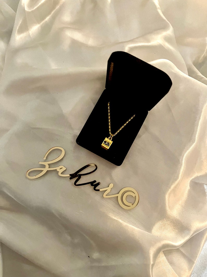 3D Kaaba Pendant With Gold Chain - Necklace - Etsy
