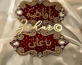 Embroidered Bride & Groom Imam Zamin Set (nikaah Shaadi Wedding Gifts ...