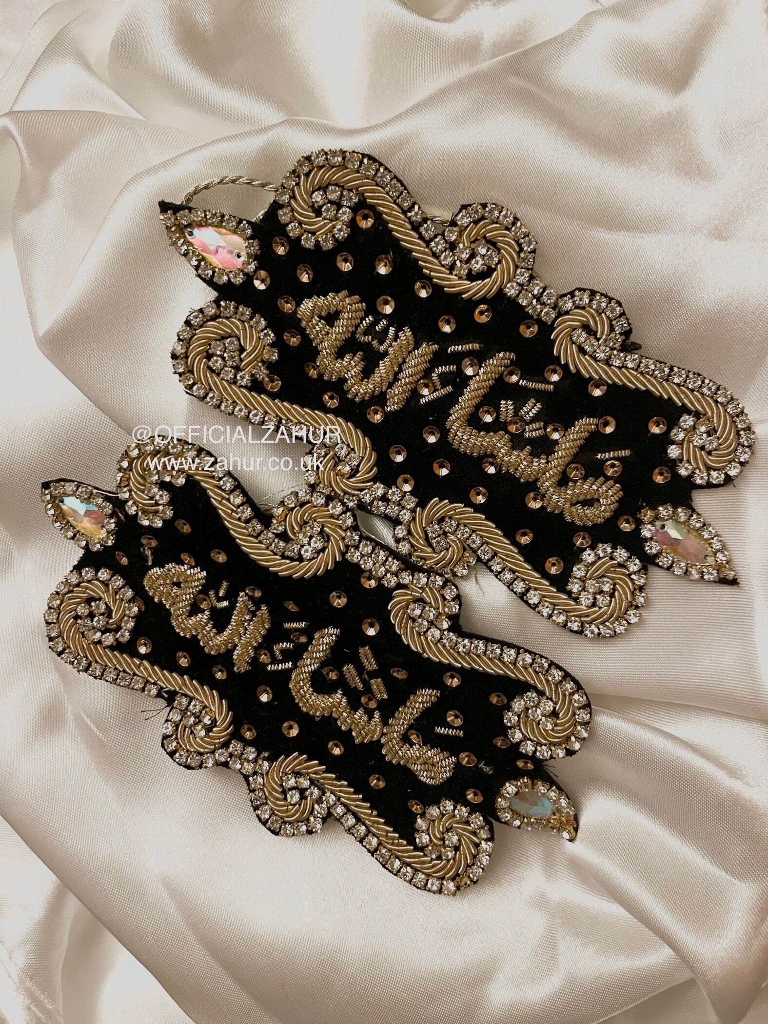 Black Velvet Embroidered Bride & Groom Imam Zamin (nikaah Shaadi ...