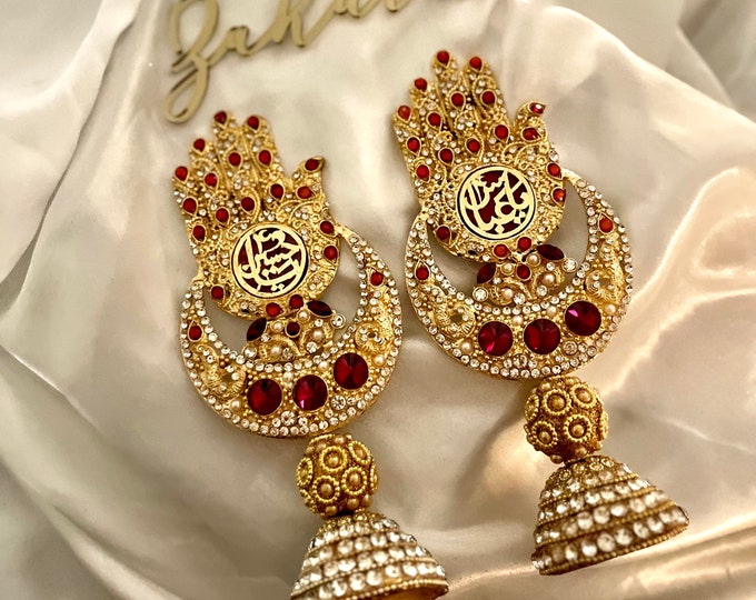 Red Ya Hussain & Ya Abbas Alam Stand Set Home Decor. Gifts Islamic Home ...