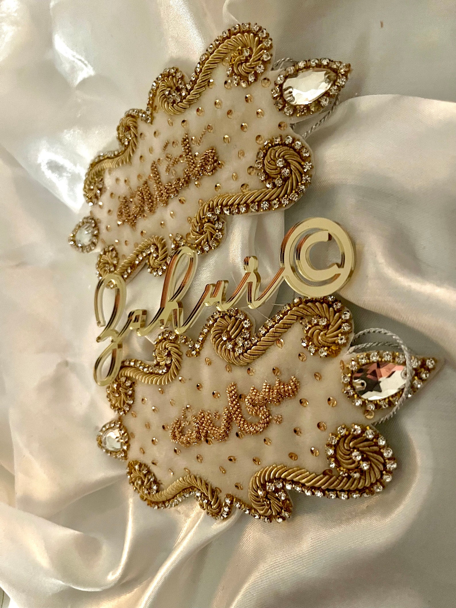 Mashaallah Subhanallah Velvet Embroidered Bride & Groom Imam Zamin ...