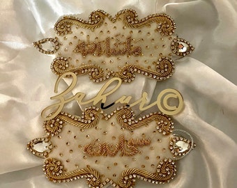 Men’s Ya Ali Velvet Embroidered Bride & Groom Imam Zamin (nikaah Shaadi ...
