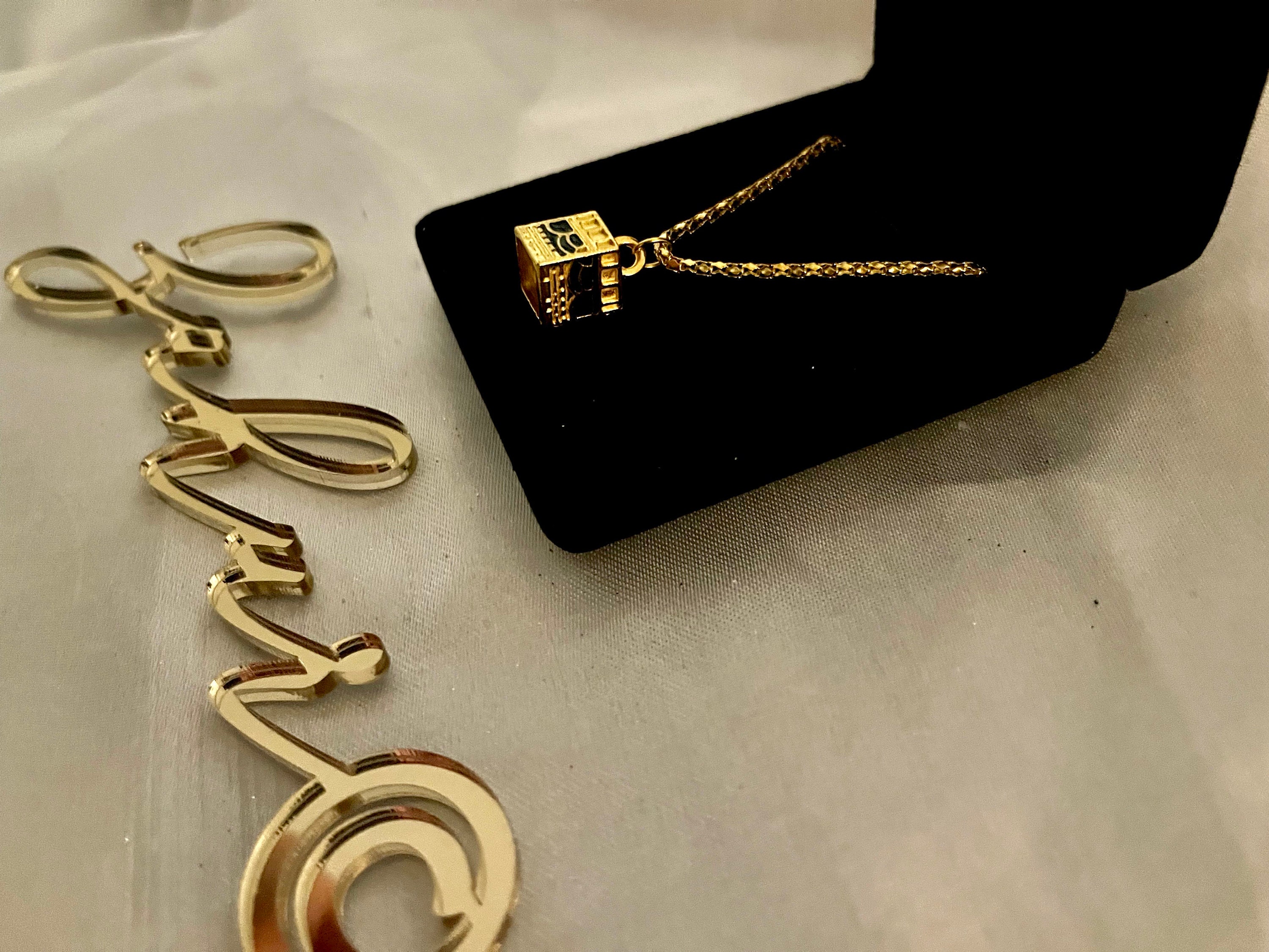 3D Kaaba Pendant With Gold Chain - Necklace - Etsy