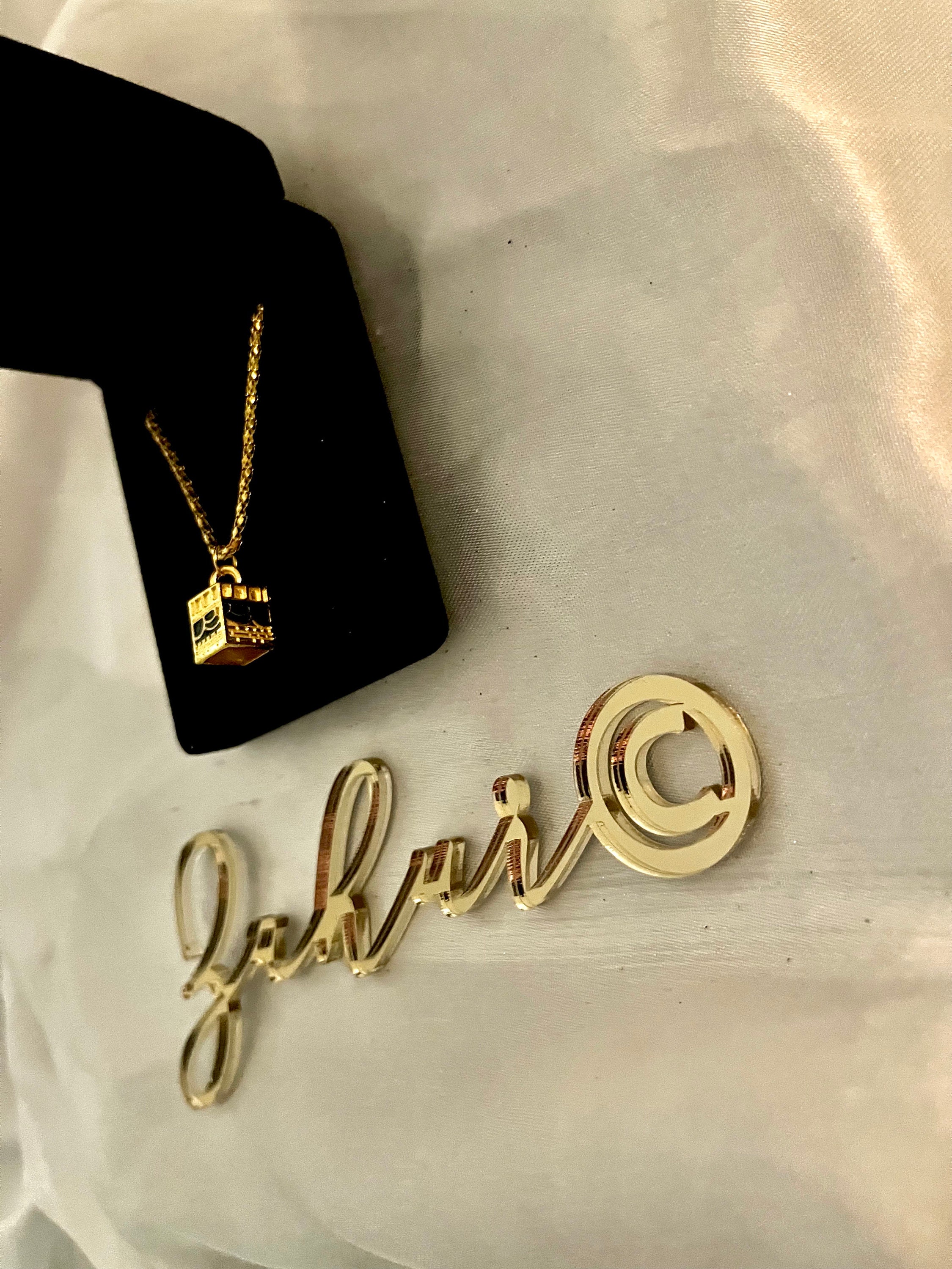 3D Kaaba Pendant With Gold Chain - Necklace - Etsy