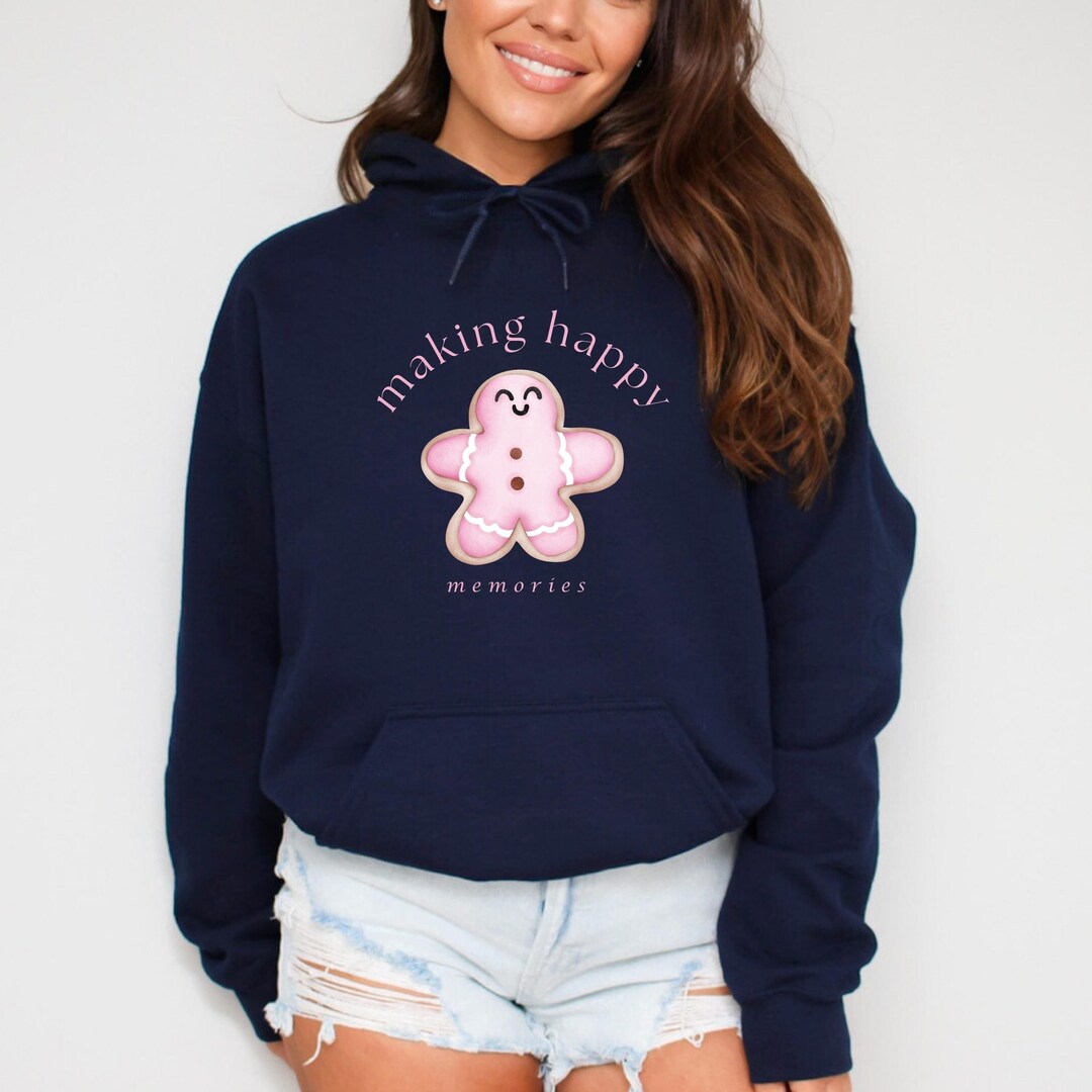 Making Happy Memories Pink Gingerbread Hoodie Christmas Vibes Cute ...