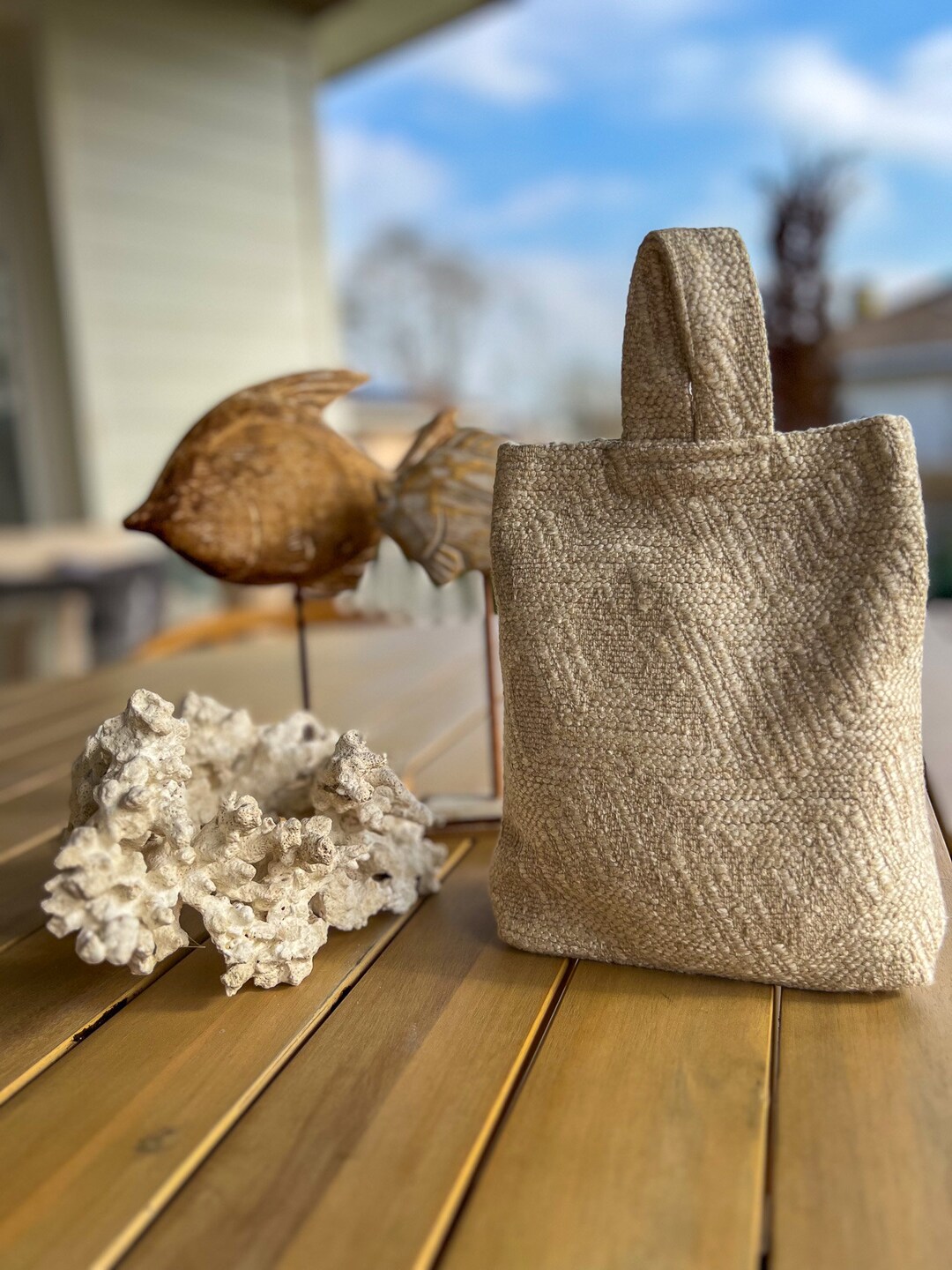 Beige Boho Doorstop // Decorative Modern Doorstop // Weighted Fabric ...