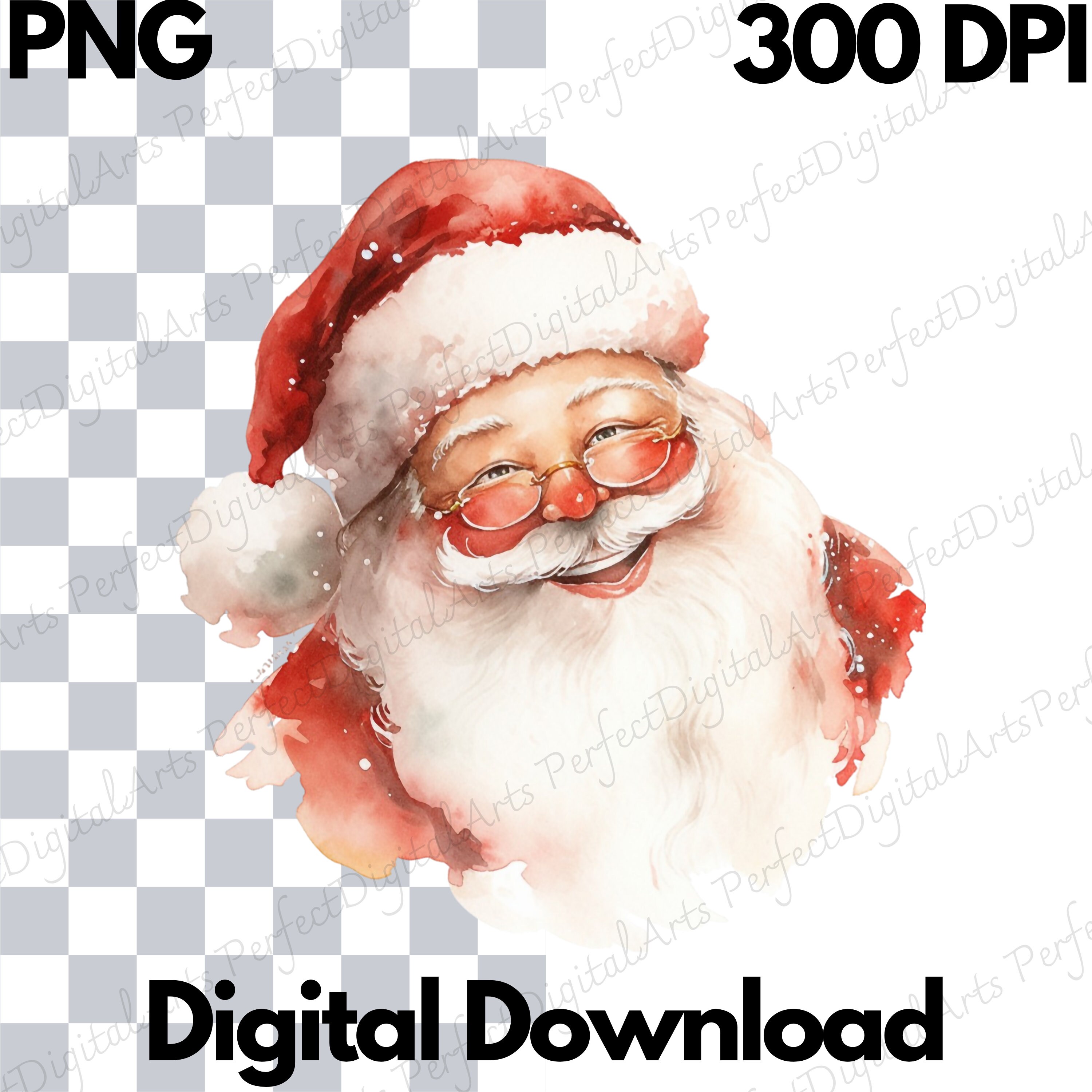 Vintage Clipart, Red Santa Claus, Christmas Greeting Card, Graphic ...