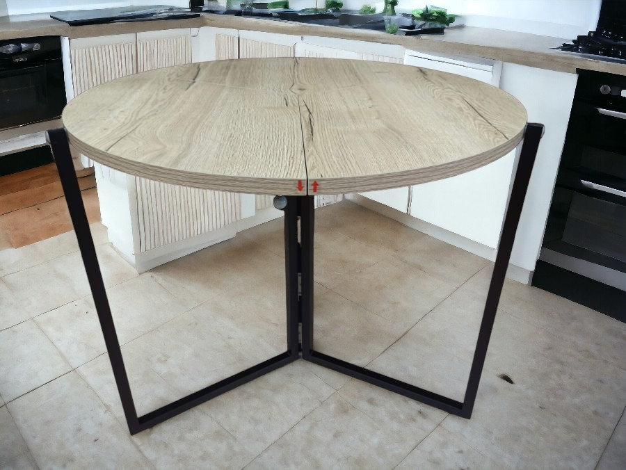 Round Table, Folding Table, Natural Wood, Transformer Table, Picnic ...