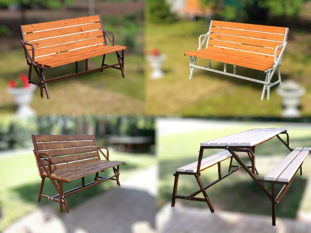 Folding Picnic Table, Bench Plan, Patio Furniture, Transformer Bench - Etsy