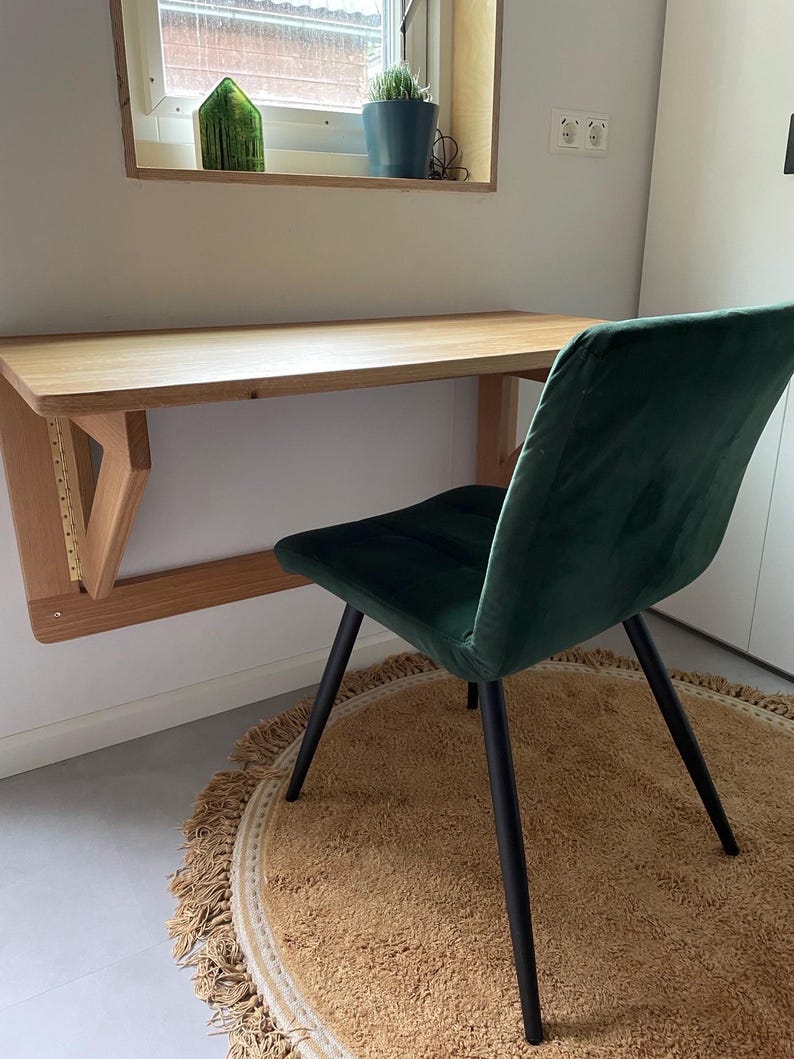 Folding Laptop Desk | Oak Murphy Desk for Home Office | Compact Wall ...