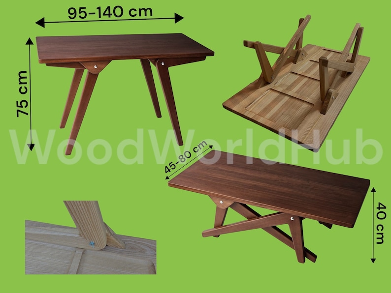 Dine Table | Coffee Tables | Wooden Adjust Table | Table Transformer ...