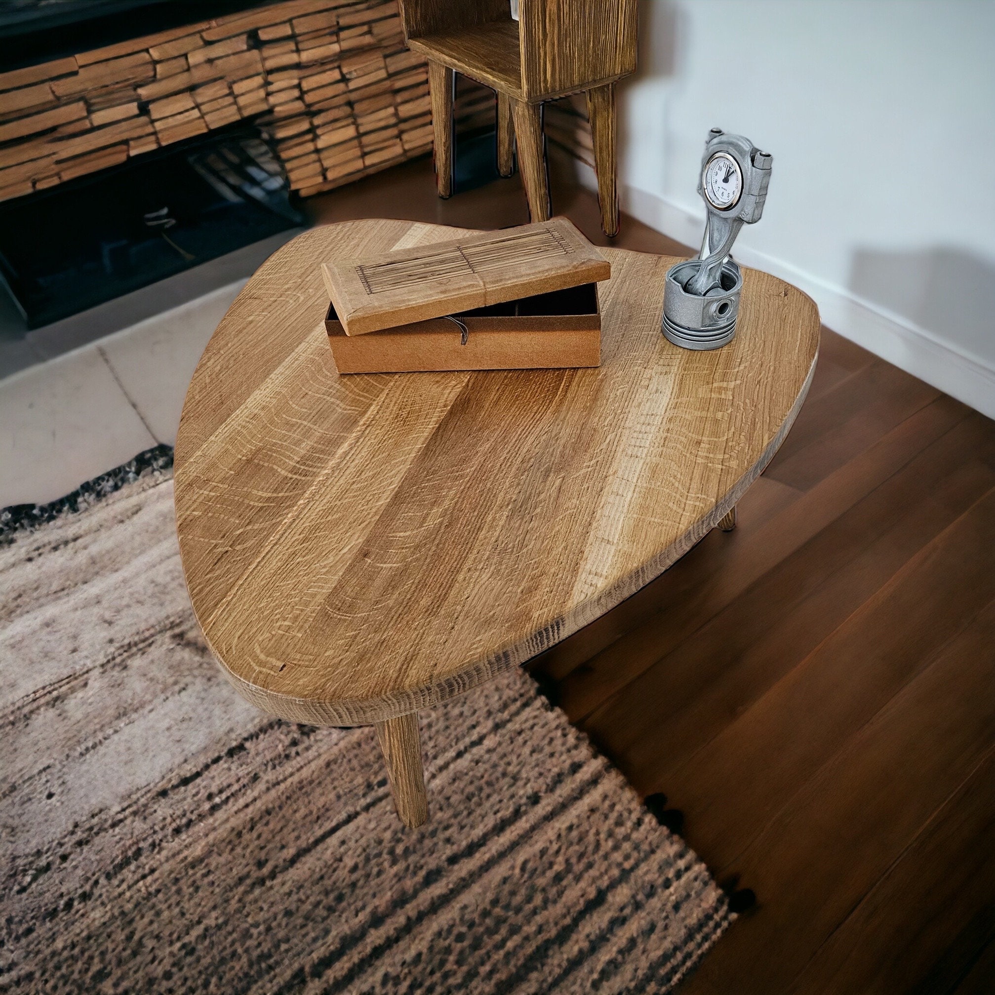 Oval Wood Coffee Table Large Solid Wood Coffee Table Home Decor ...