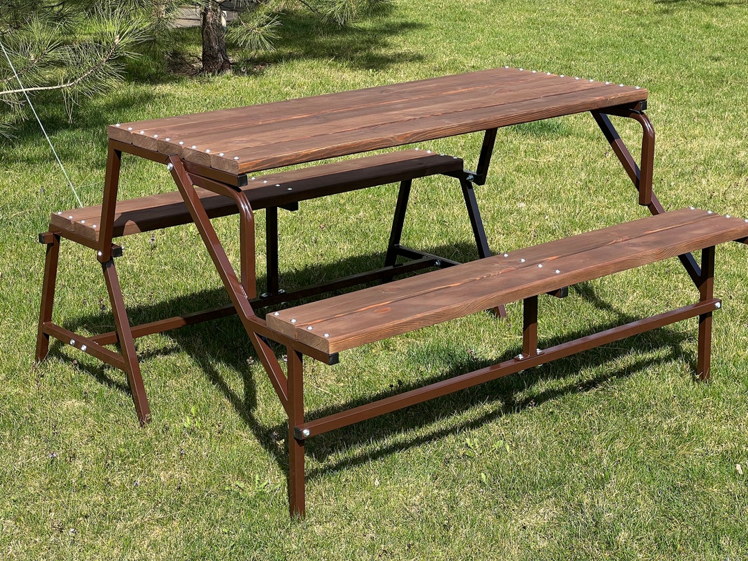 Folding Picnic Table, Bench Plan, Patio Furniture, Transformer Bench - Etsy