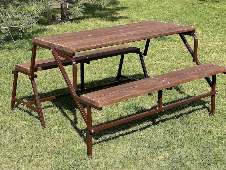 Folding Picnic Table, Bench Plan, Patio Furniture, Transformer Bench - Etsy