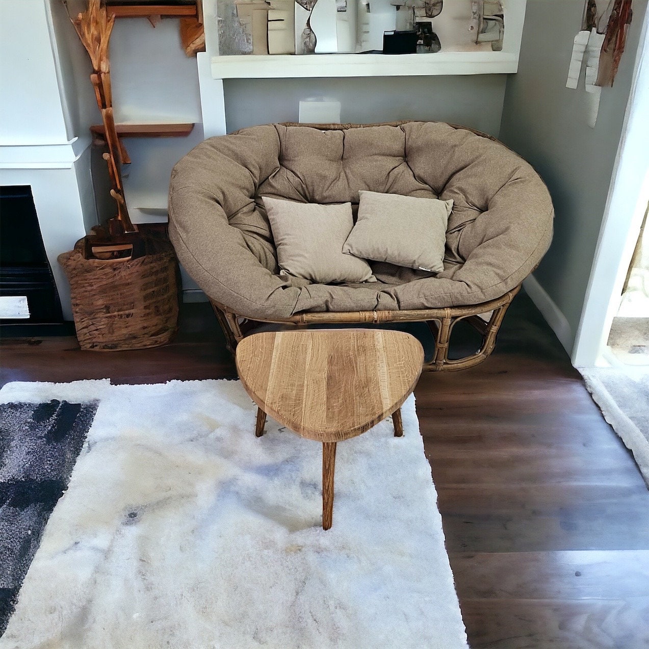 Oval Wood Coffee Table Large Solid Wood Coffee Table Home Decor ...