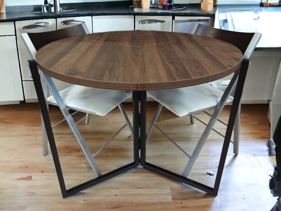 Round Table, Folding Table, Natural Wood, Transformer Table, Picnic ...