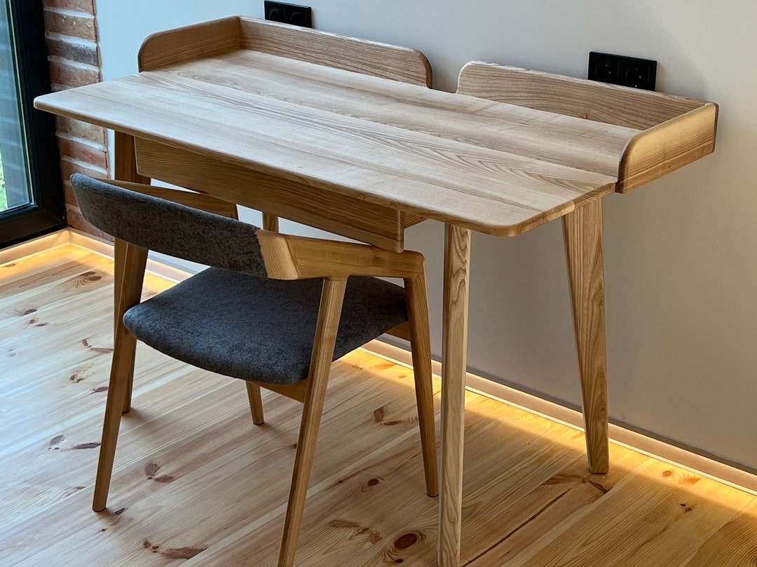 Computer Desk | Natural Wood Desk | Oak Desk | Writing Desk | Desk for ...