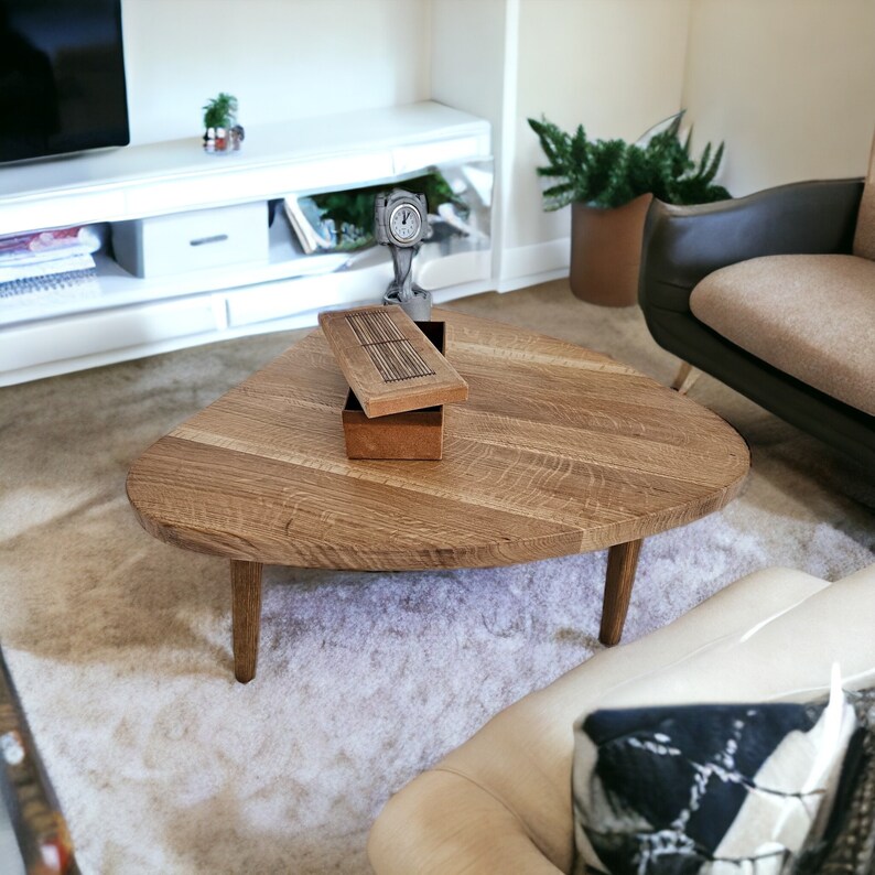 Oval Wood Coffee Table Large Solid Wood Coffee Table Home Decor ...