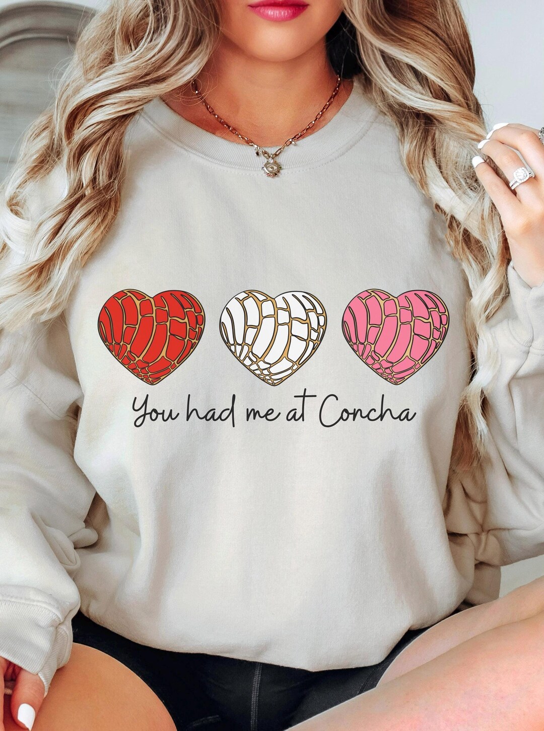 Concha Heart Sweatshirt: Pan Dulce Mexican Culture Crewneck - Etsy