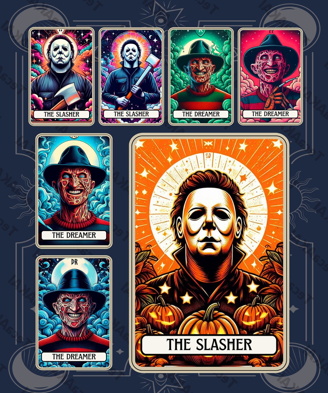 7 Png Designs Horror Tarot Card Svg, Horror Movies Serial Killer ...