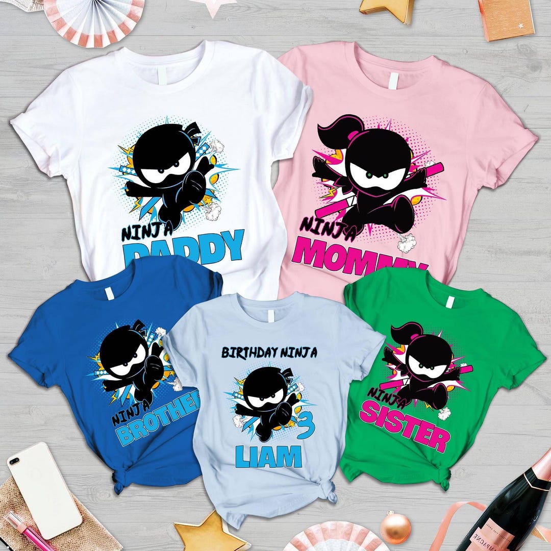 Personalized Ninja Kidz Comfort Colors T-shirt, Ninja Kidz Birhtday ...