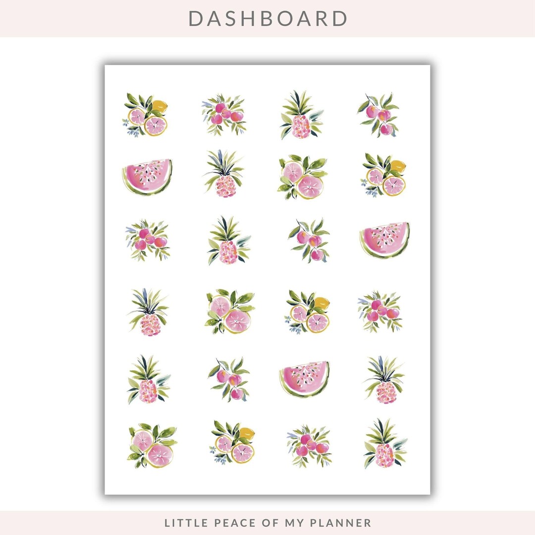 Summer Fruit Pattern Planner Dashboard for Happy Planner Sizes - Etsy