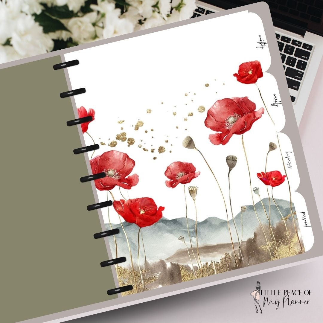 Flower Printable Planner Dashboard for Happy Planner Divider for Ring ...