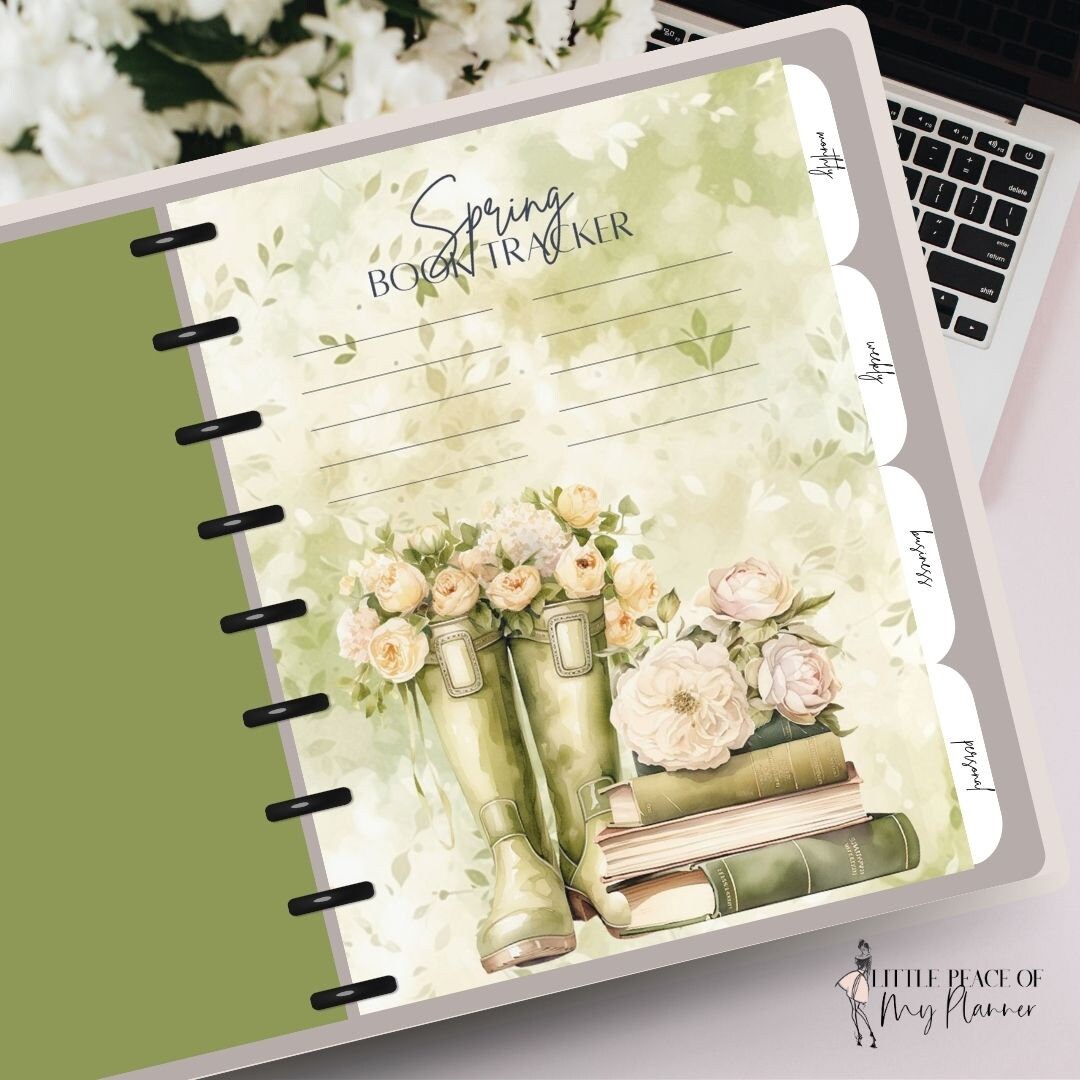 Spring Printable Planner Page Printable Book Tracker Happy Planner ...