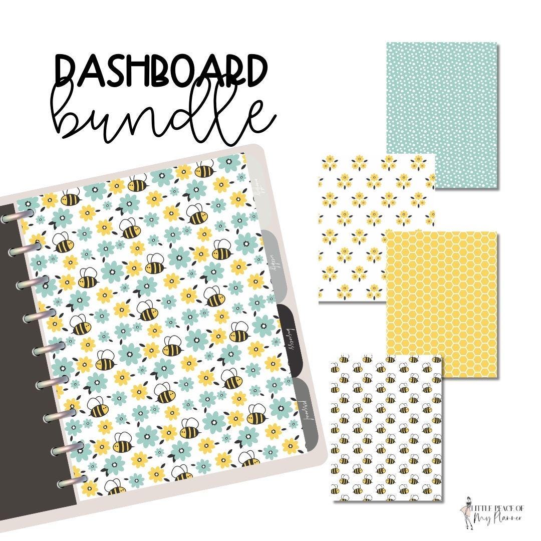 Bumble Bees Printable Planner Dashboard Bundle for Mini Classic and Big ...