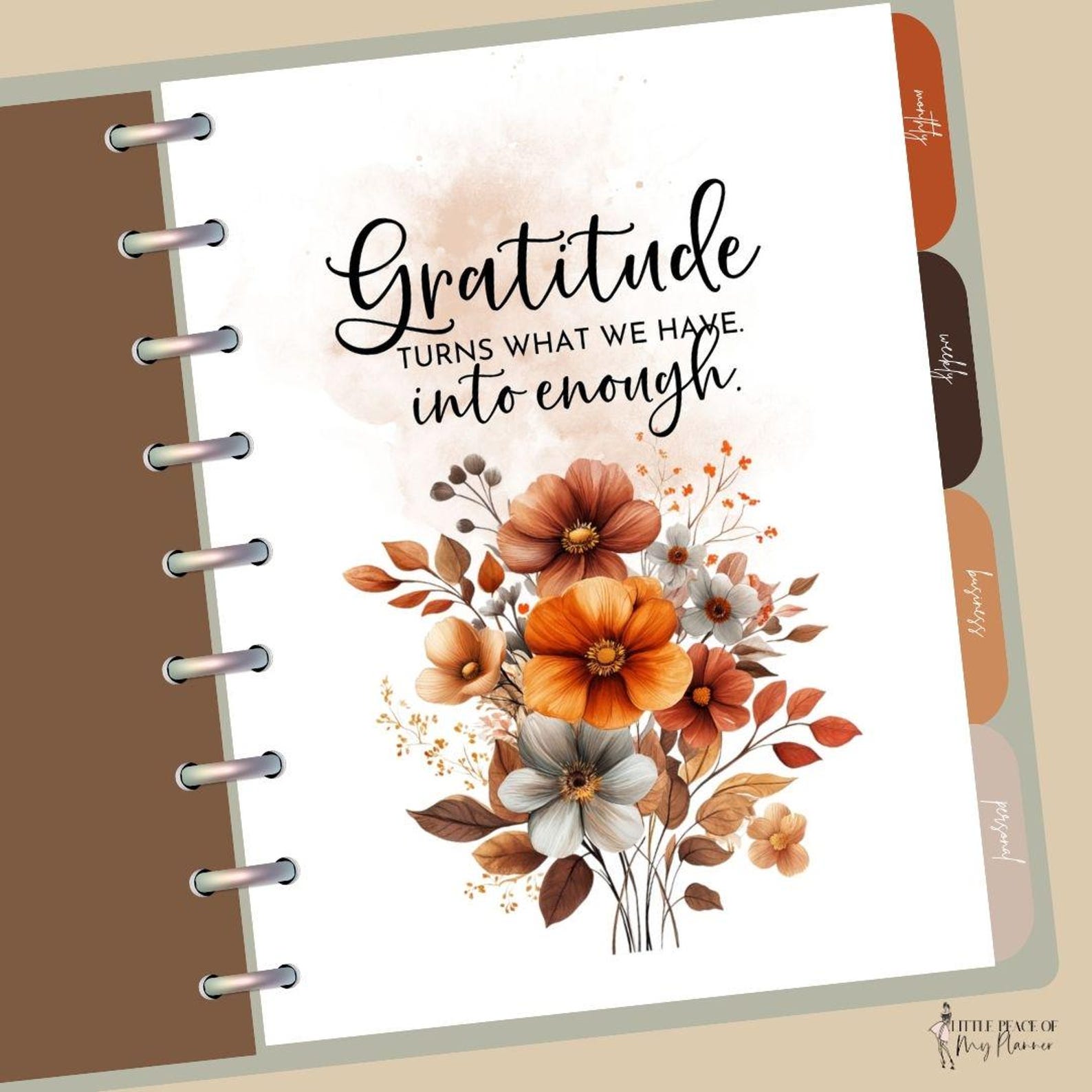 Gratitude Happy Planner Dashboard With Bible Verse for Happy Planner ...