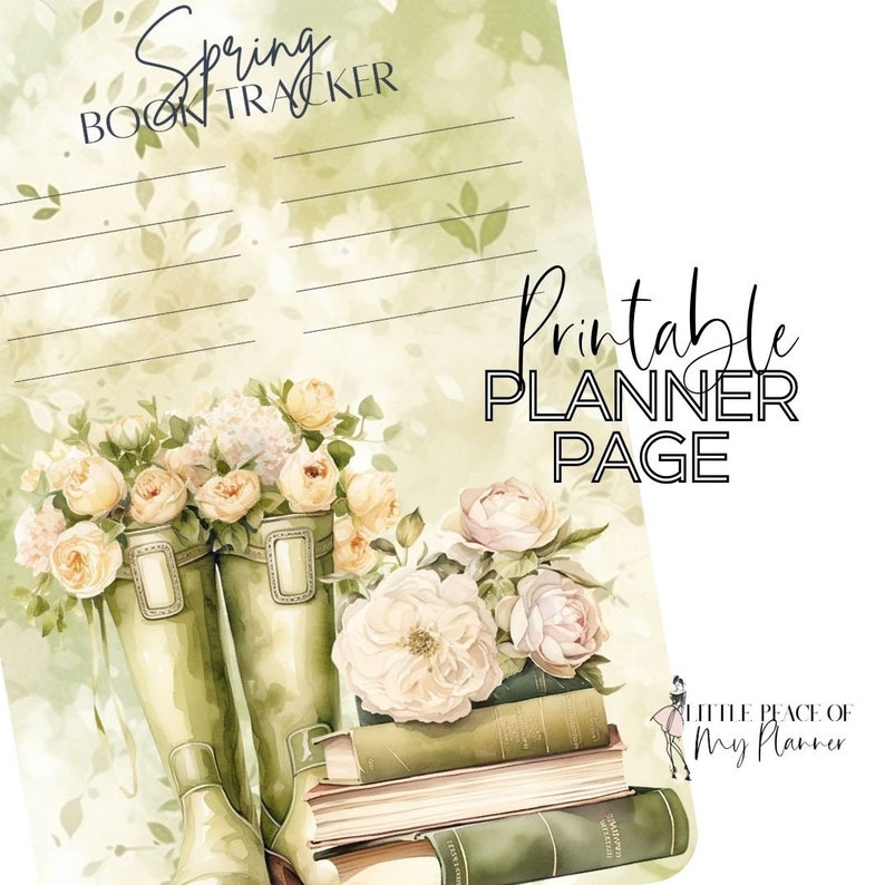 Spring Printable Planner Page Printable Book Tracker Happy Planner ...