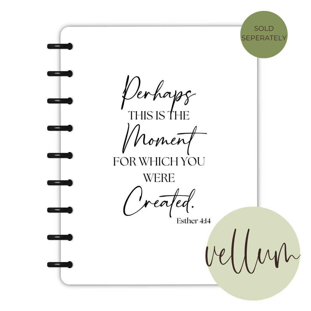 Esther 4:14 Vellum Planner Dashboard With Bible Verse Vellum Planner ...