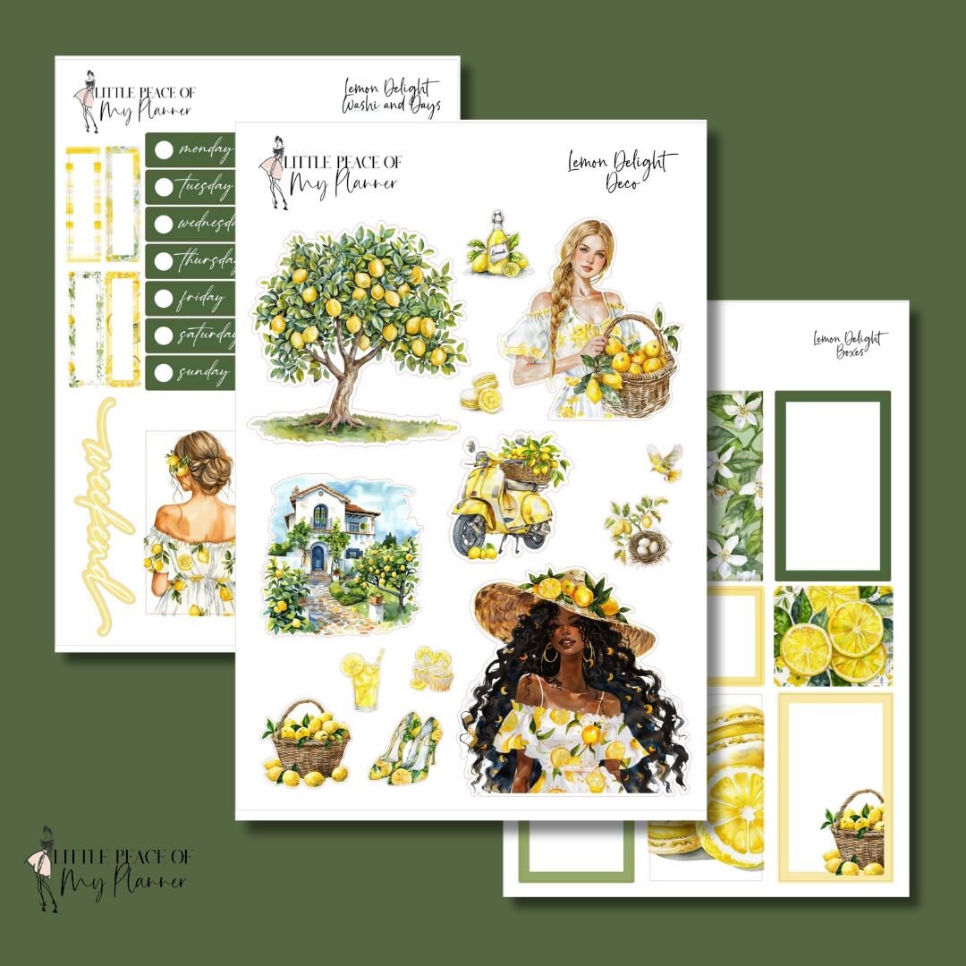 Sticker Kit for Happy Planner Sticker Kit With Lemons Planner Stickers ...