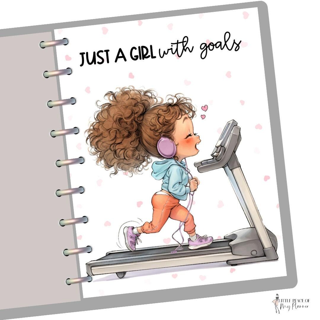 Just a Girl With Goals Fitness Quote Happy Planner Dashboard Planner ...