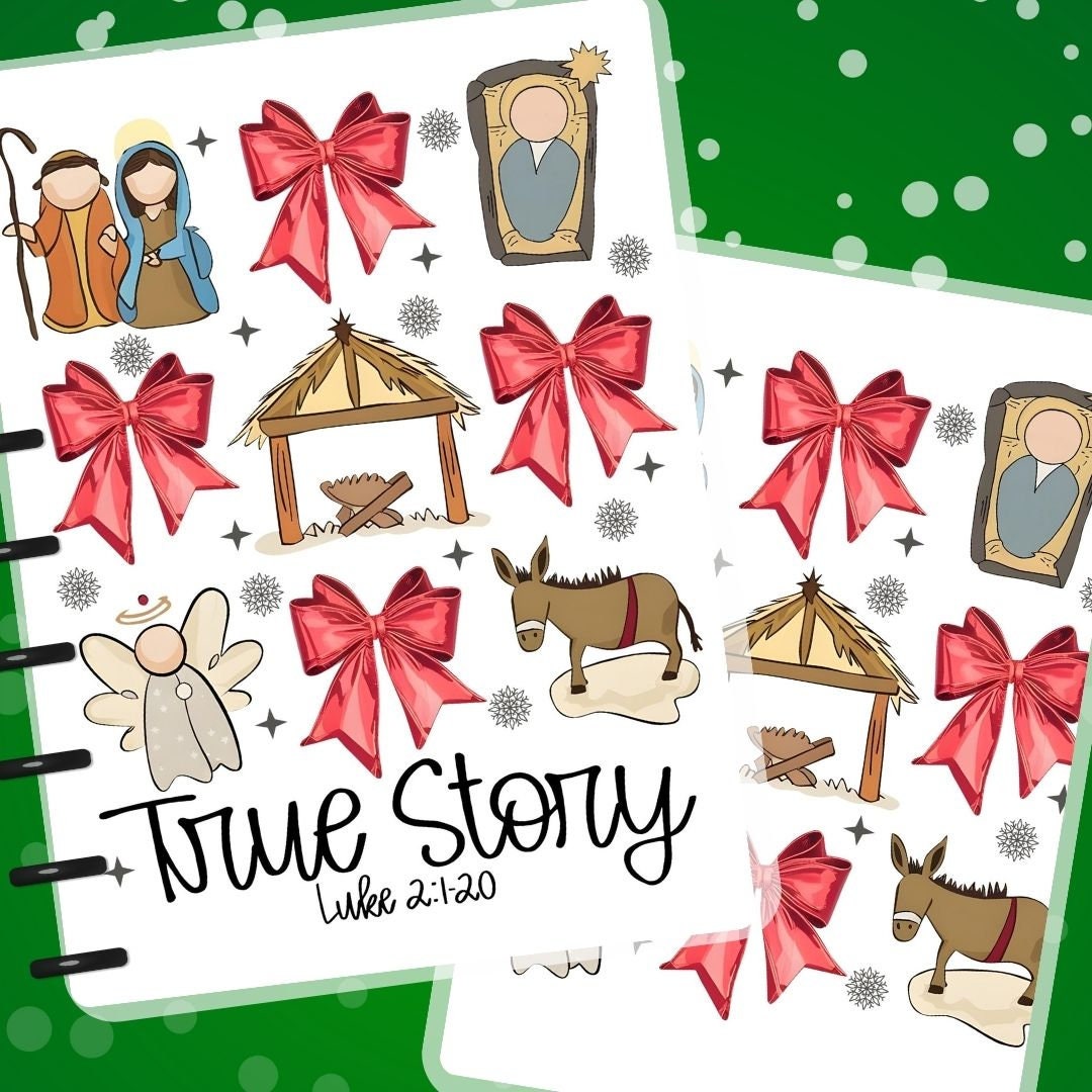 True Story Luke 2 Christian Christmas Happy Planner Cover Christmas ...