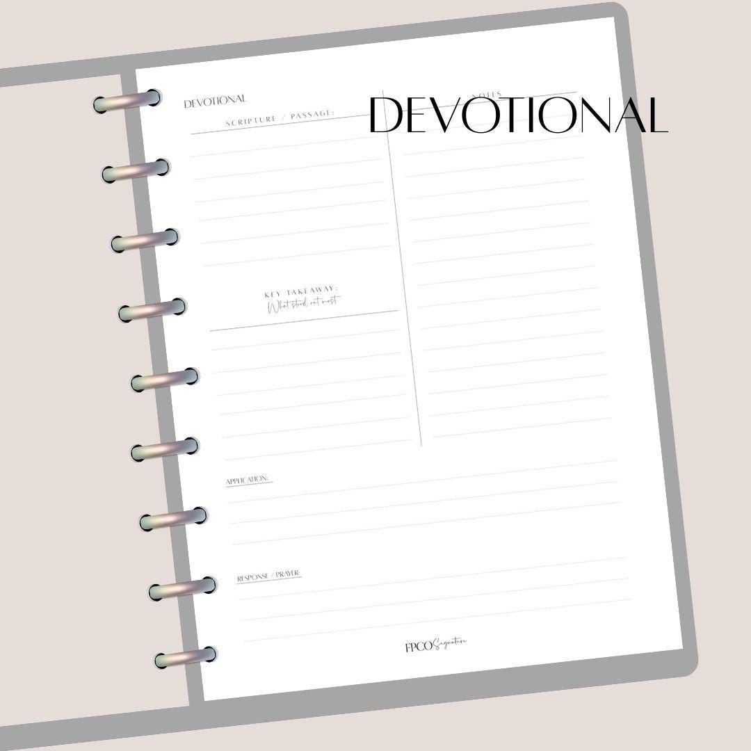 Devotional Planner Inserts | Faith Journal Pages | Scripture Study ...