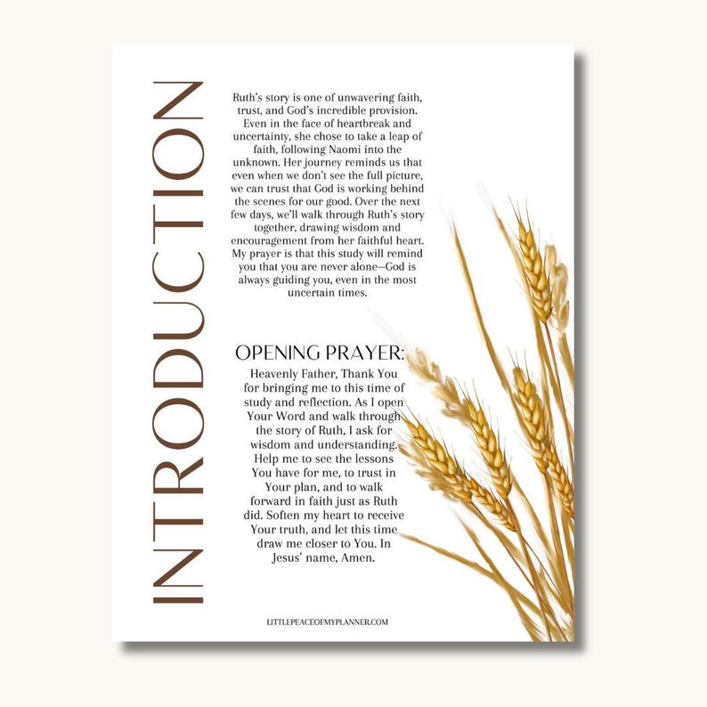 Ruth 5 Day Bible Study Guide Women of the Bible Printable Ruth Bible ...