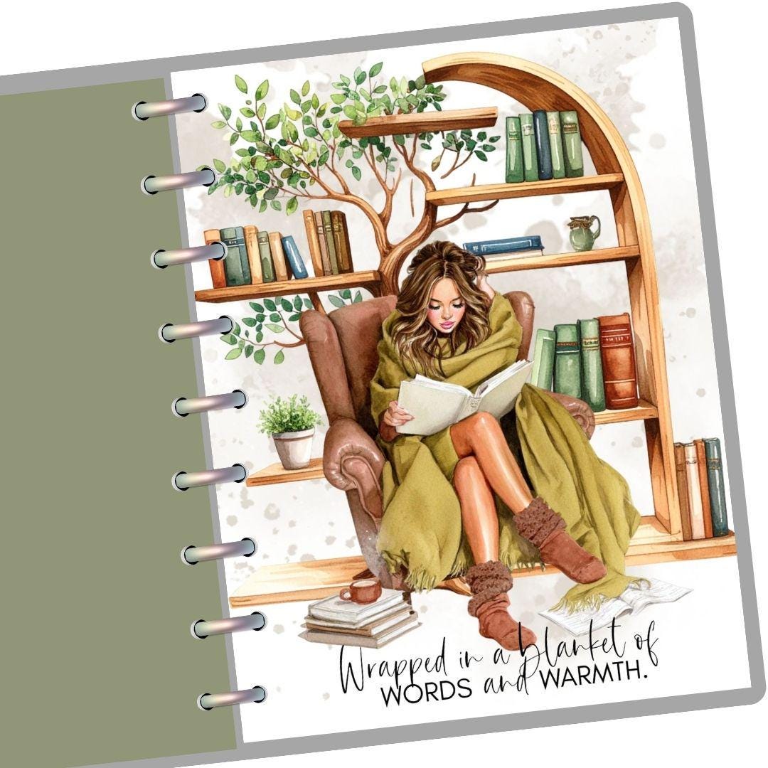 Wrapped in Words & Warmth Planner Dashboard | Cozy Book Lover Planner ...