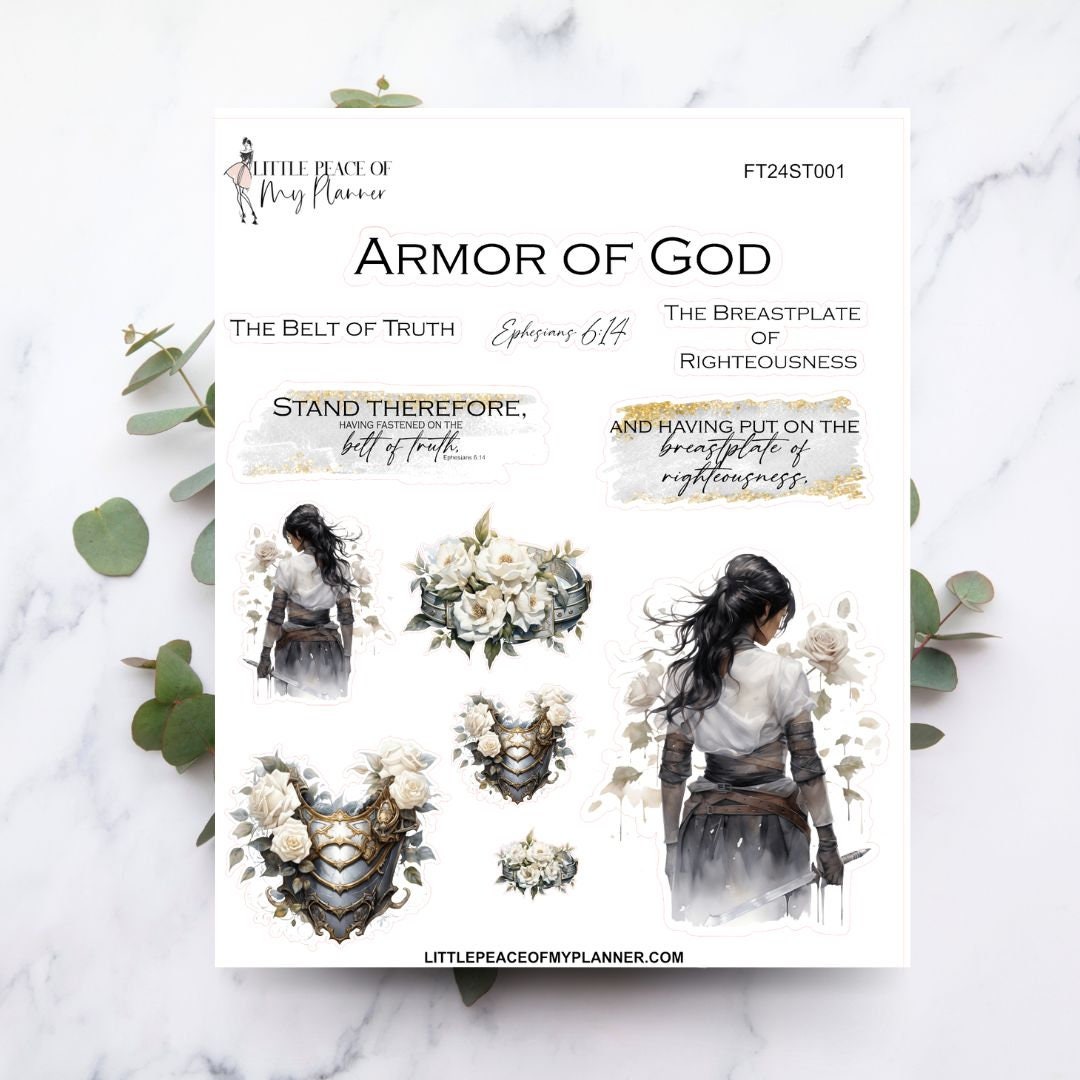 Armor of God Stickers for Faith Planners and Bible Journal Bible Verse ...