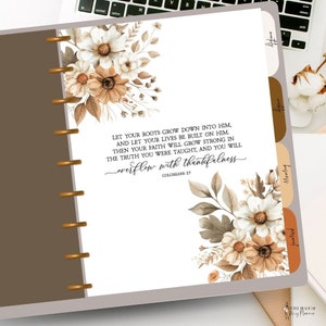 Overflow With Thankfulness Bible Verse Planner Dashboard for Happy ...