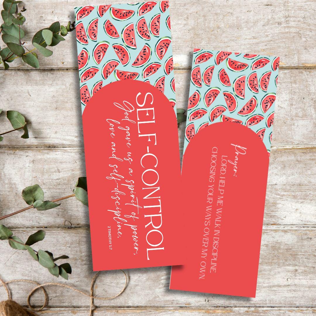 Fruit of the Spirit Self-control Bookmark – Bible Verse Bookmark for ...